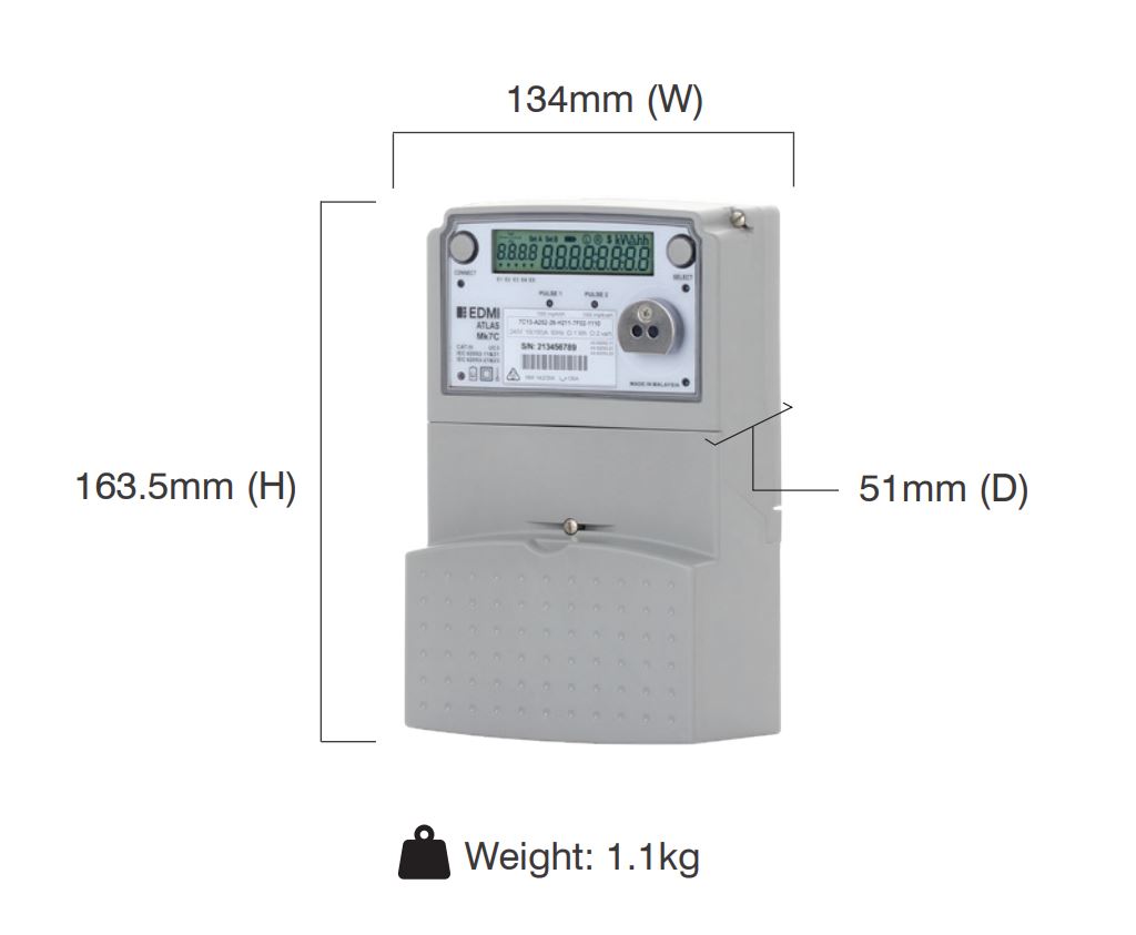 MK7C Series 3 - Single Phase Smart Meter with Disconnect and Reconnect Feature - LPA Energy Group